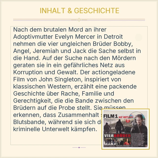 VIER BRÜDER DVD Actionfilm Mark Wahlberg Tyrese Gibson John Singleton ...
