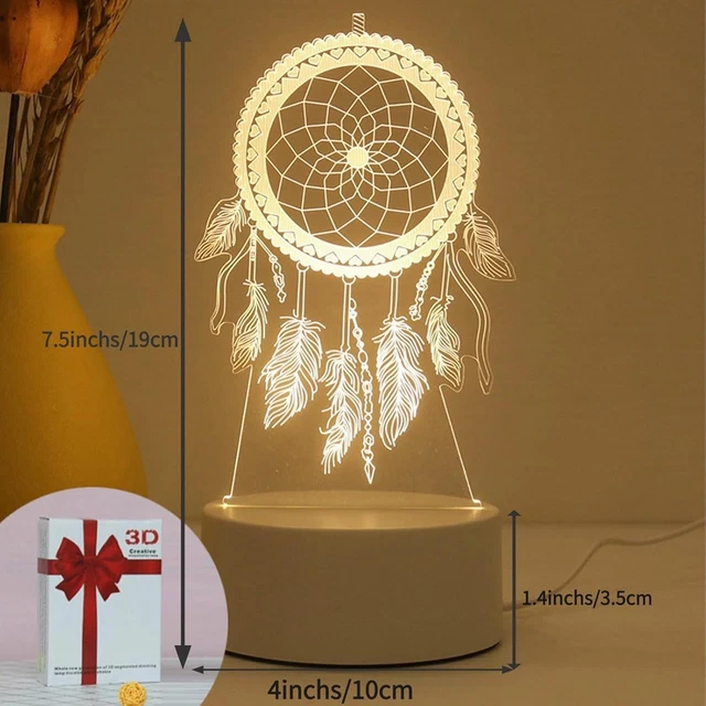 3D ILLUSION LED Night Light Gradual Change 3 Colours USB Lamp Dream ...