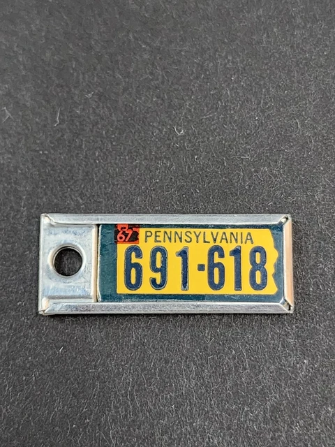 RARE VTG DISABLED Veterans Mini License Plate Key Chain Ring ...