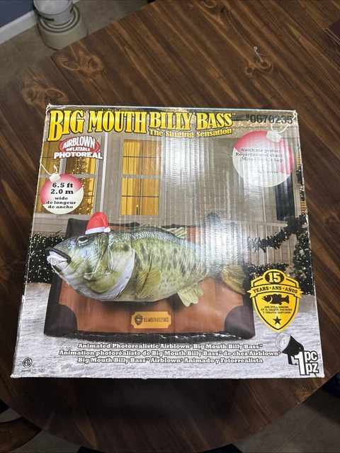 CHRISTMAS BIG MOUTH Billy Bass Airblown Inflatable Moves Sings 6.5Ft ...