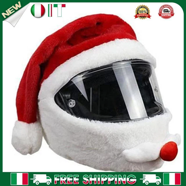 A# HELMET FULL Face Cover Plush Santa Claus Christmas Hat Motorcycle ...