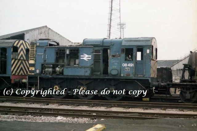 35MM COLOUR NEGATIVE DIESEL RAILWAY CLASS 08 08491 CARDIFF CANTON 16-12 ...