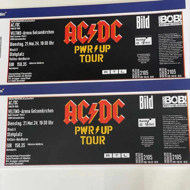 2 KARTEN AC/DC Konzert Gelsenkirchen am Di. 21.05.24 zu verkaufen ...