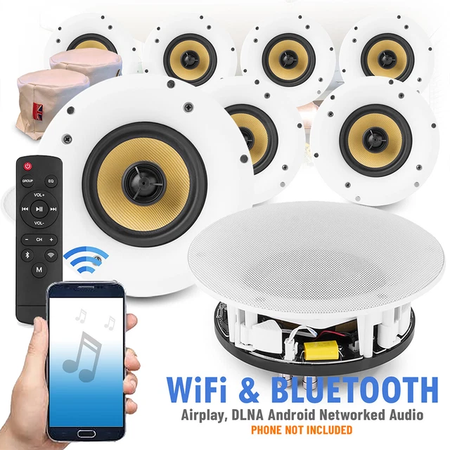 MUILTIROOM SMART WIFI Wireless Ceiling Speakers with Fire Hoods WCS6 6. ...