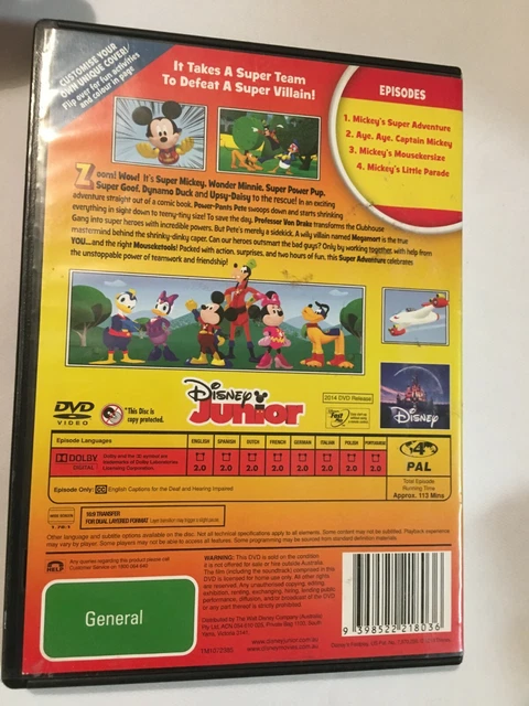 DISNEY - MICKEY Mouse Clubhouse - Super Adventure! - Dvd - R4 - Vgc $5. ...