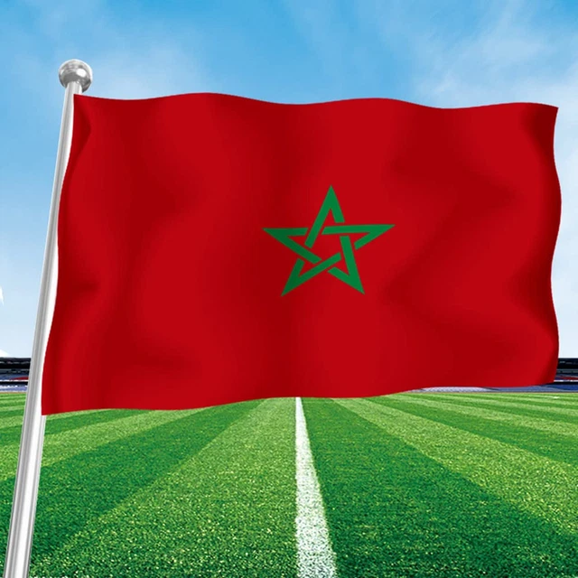 DRAPEAU MAROC 150 X 90 Cm Drapeau Marocain Avec 2 Œillets Métalliques ...