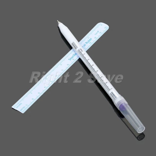 1/5SET SURGICAL SKIN Marker Pen+Ruler For Tattoo Stencil Body Piercing ...