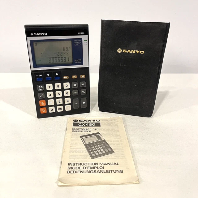 SANYO CX 480 Vintage Process Calculator Set W/ Original Cover & Booklet ...