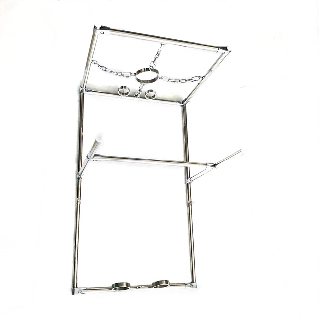 STAINLESS STEEL BONDAGE Restraints Bdsm Slave Rack Neck Collar Hand ...