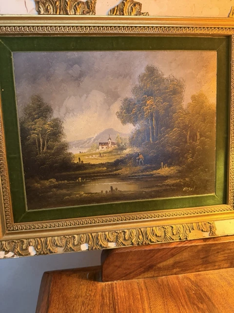 ANCIEN TABLEAU XIXÈME signé Barbizon Huile sur Cuivre Alphonse Belly ...