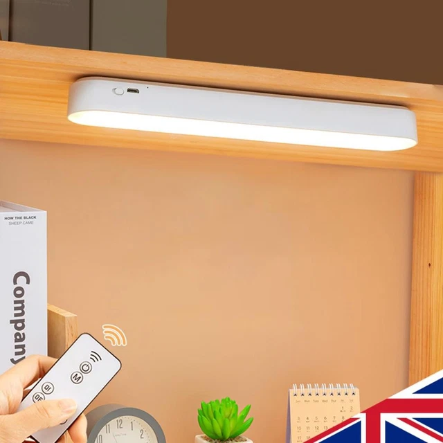 MAGNETIC LED DESK Lamp Tricolor Stepless Dimming Remote Control for ...