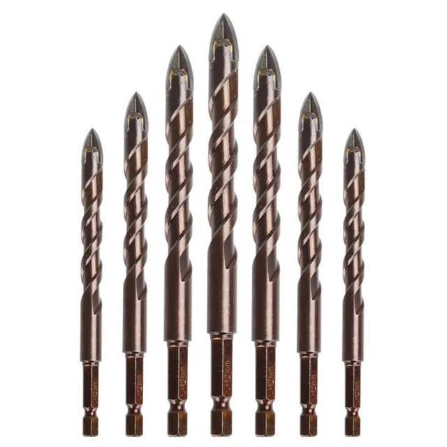 DRILL BIT SET Metric Composite Tap Cross Hex Tile Cutting Drilling ...