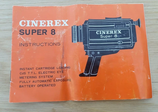 CINEREX SUPER 8 Instruction Manual Guide Cine Movie Film Camera Booklet £5.00 - PicClick UK
