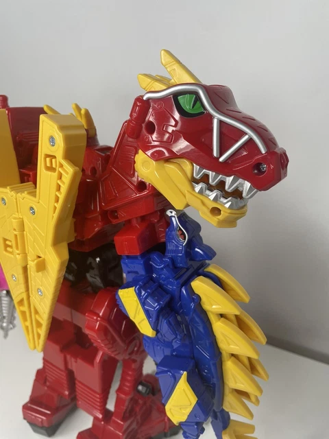POWER RANGERS DINO Charge rot T-Rex Zord Megazord mit Stego und Tricera ...