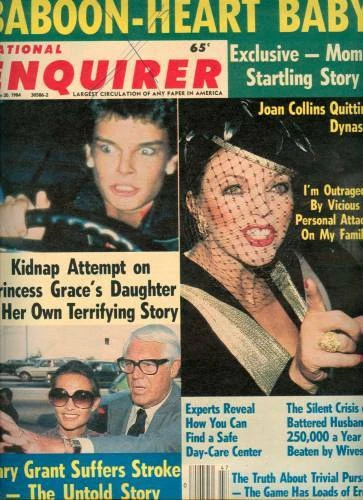 11/20/84 NE FARRAH Fawcett,Cary Grant,Trish Van Devere,Raquel Welch ...