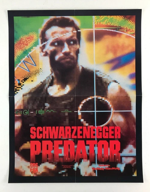 VINTAGE 1987 PREDATOR Arnold Schwarzenegger Movie Poster 22"x17" CBS ...