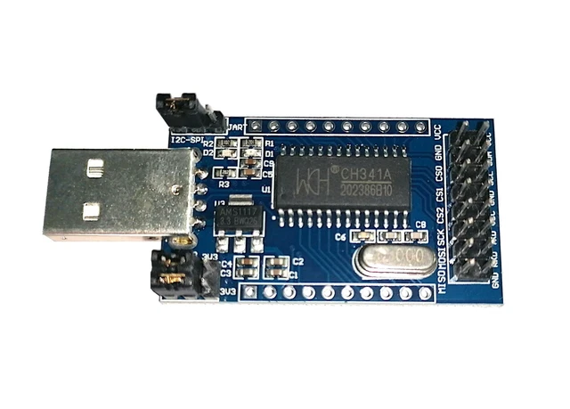 USB TO I2C, SPI, UART, EPP bus converter with CH341 DC3.3V or 5V e.g ...