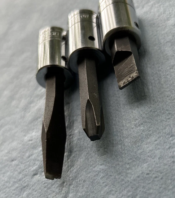 VTG SNAP-ON 3PC 3/8 Dr BIT Sockets Slotted F62 Phillips FP42B Slotted ...