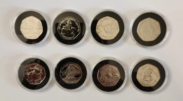 GIBRALTAR CHRISTMAS 50P 8 Coin Set 2017 To 2024 £39.95 - PicClick UK
