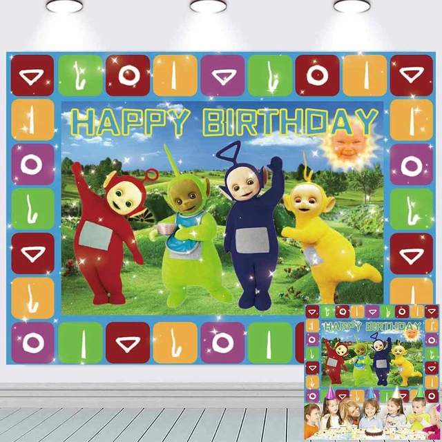 TELETUBBIES HAPPY BIRTHDAY Backdrop Banner Background Cartoon Vinyl ...