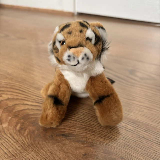DOWMAN TIGER TEDDY Plush Soft Toy Cuddly Stuffed Brown Sitting Small ...