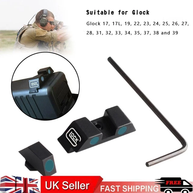 FRONT/REAR NIGHT SIGHTS FOR GLOCK G17 G19 G22 G23 G26 G27 G33 G34 G35 ...