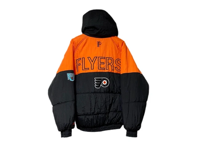 VINTAGE PHILADELPHIA FLYERS Pro Player Puffer Parka Jacket NHL CCM Nike ...