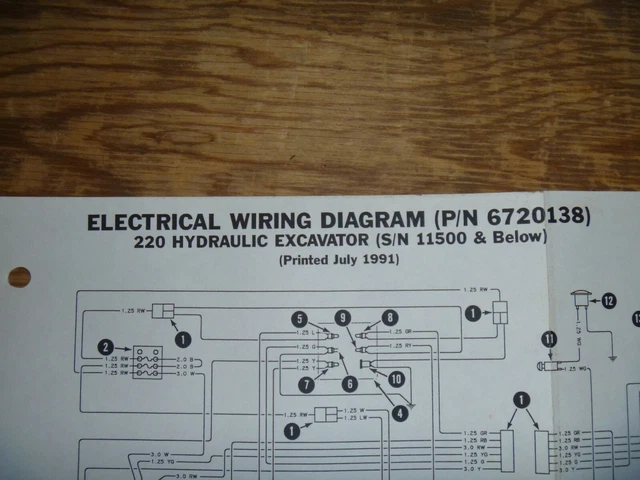 BOBCAT 220 HYDRAULIC Excavator Electrical Wiring Diagram Schematic ...