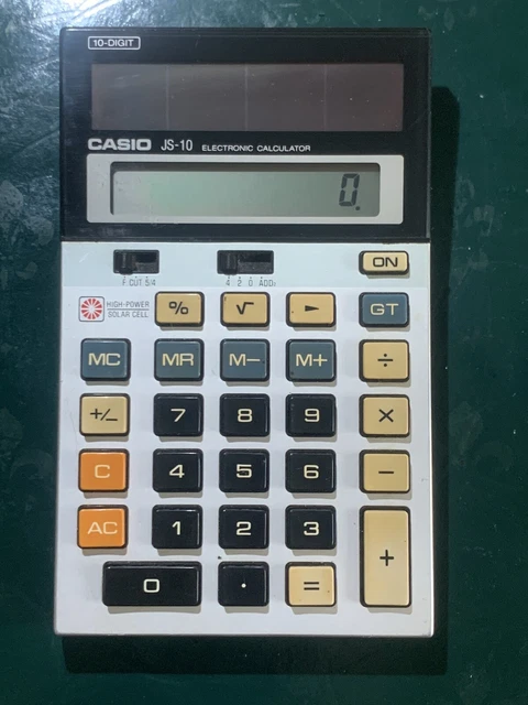 CASIO VINTAGE CALCULATOR Casio JS-10 Solar Power . Perfect Order.FREEPOST UK EUR 20,37 - PicClick DE