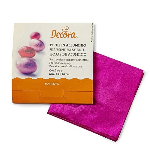 DECORA CF 0796210 150 Fogli Alluminio, 50 g, 10 x 10 cm, Magenta, Rosa ...