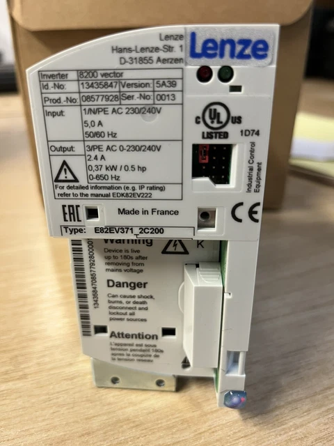 NEW LENZE E82EV251K2C 8200 vector 240V 0.25kW frequency inverter £100. ...