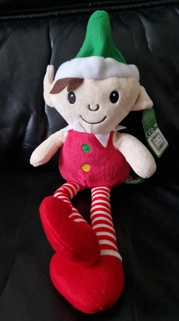 ELF CORNER LARGE 30cm 12” Christmas novelty Eve Elf Kids Soft Toy Plush ...