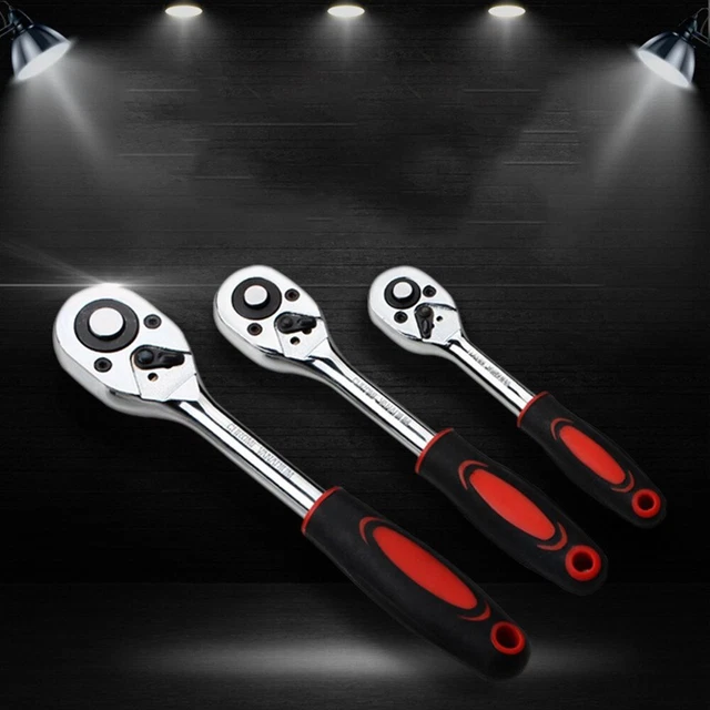 RELIABLE 1/4IN 3/8IN 1/2in Torque Ratchet Wrench Socket 24 Teeth Chrome ...