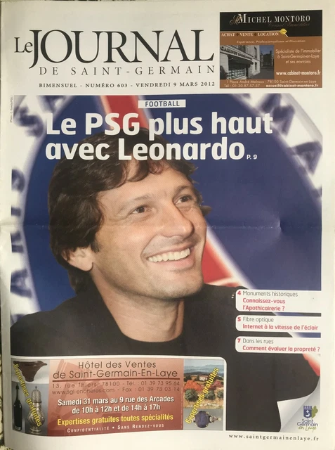 LE JOURNAL DE Saint- Germain Leonardo Au Psg EUR 20,00 - PicClick FR