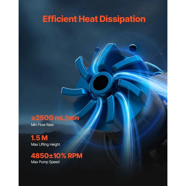 VEVOR CPU LIQUID Cooler AIO CPU Water Cooler with 120 mm PWN Fans for ...