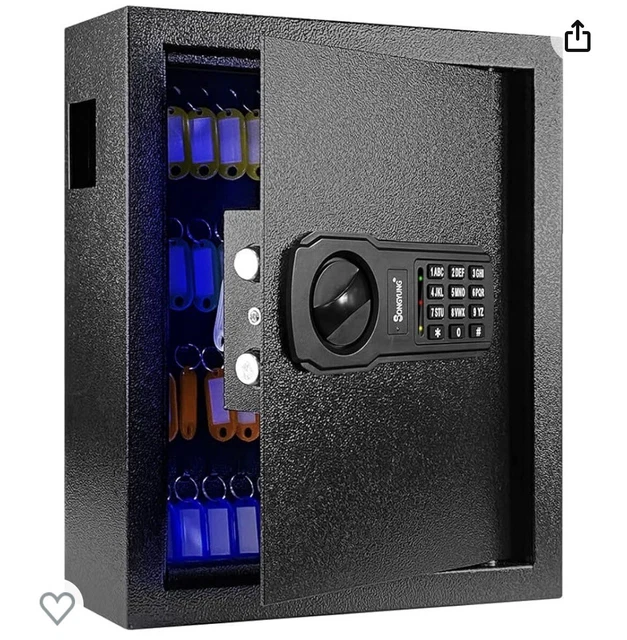 83 KEYS CABINET Wall Safe with Sensor Light and Emergency External ...