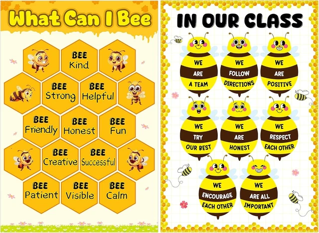 CLASSROOM RULES POSTER Honeybee Motivational Posters for Classroom ...