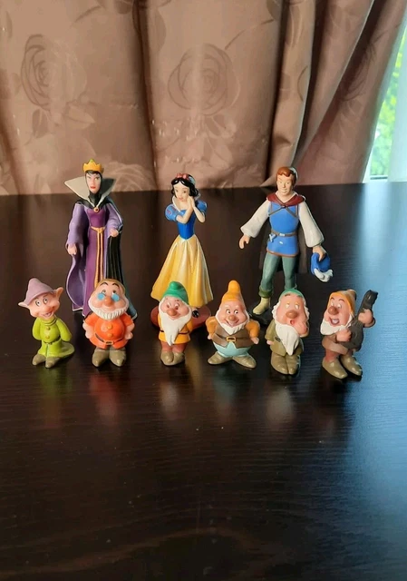 1993 DISNEY SNOW White Seven Dwarfs PVC Figure Set Of 9 Vintage Figures ...