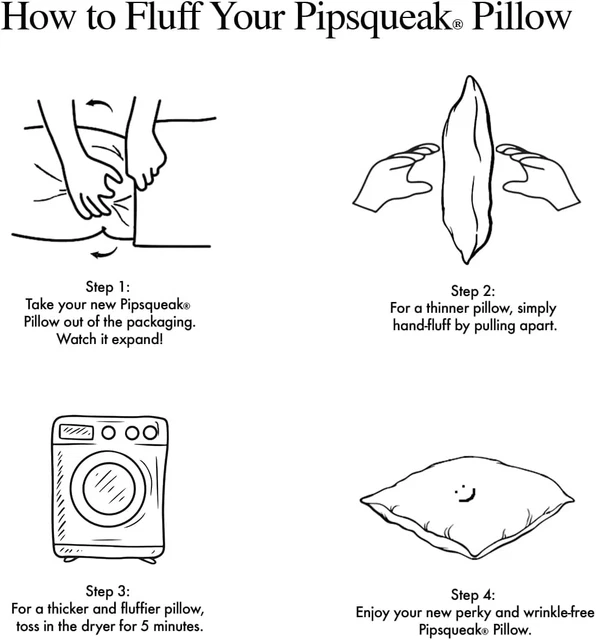 PIPSQUEAK TINY | Small Pillow with Name Tag - Mini Size 11" X 7" X 2.5 ...