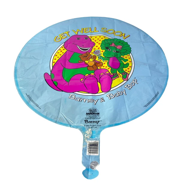 VINTAGE 90’S GET Well Soon Barney & Baby Bop Foil Helium Balloon 1993 ...