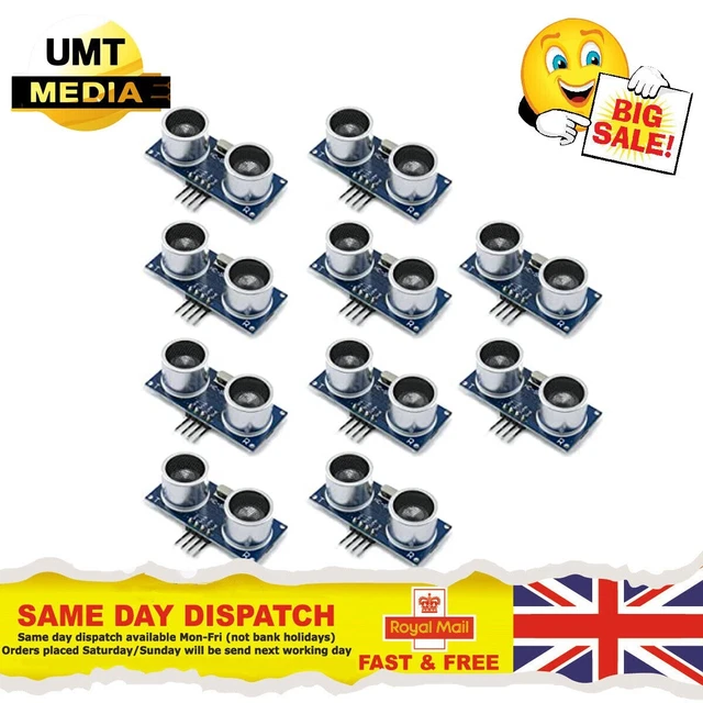 10 X ULTRASONIC Module HC-SR04 Distance Range Transducer Sensor Arduino ...
