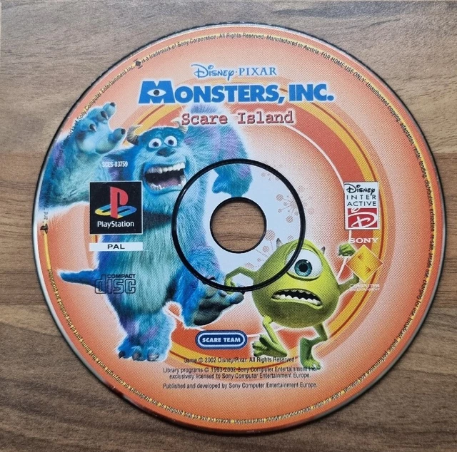 DISNEY PIXAR MONSTERS Inc Scare Island Sony PlayStation 1 PS1 Black ...