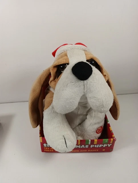 CHRISTMAS DOG PUPPY Animated Singing Plush Figure Jingle Bells £24.95 ...
