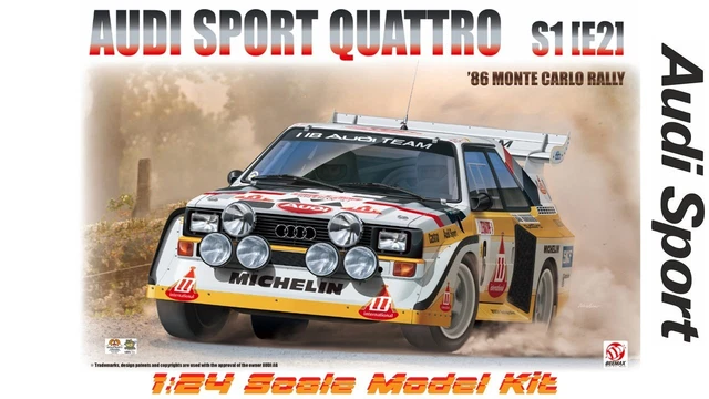 1:24 AUDI SPORT Quattro S1 E2 1986 Monte Carlo Rally scale model kit by ...