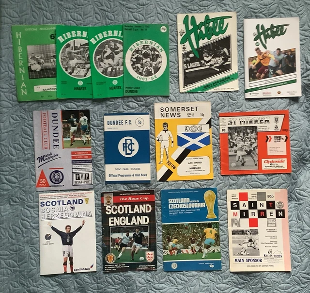 MIXED LOT OF 11 Scottish Club and 3 Scotland International Football ...