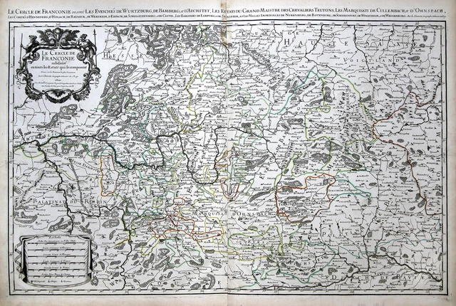 FRANKEN ORIGINAL KUPFERSTICH Landkarte Sanson Jaillot 1681 EUR 450,00 - PicClick DE