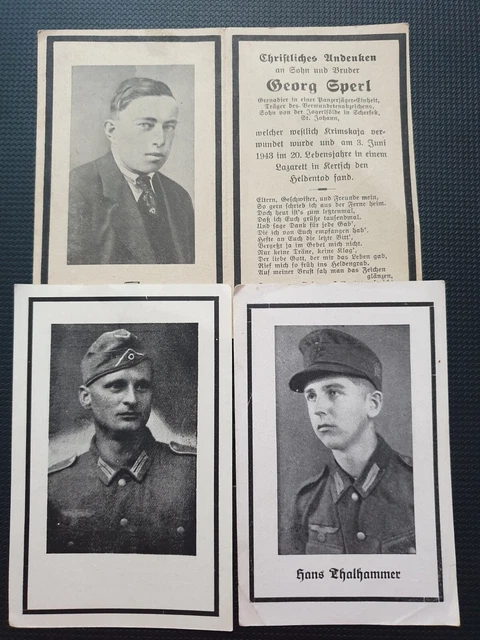 ORIGINAL GERMAN WW2 death Cards Lot X 3 Sterbebild Wk2 Konvolut £11.99 ...