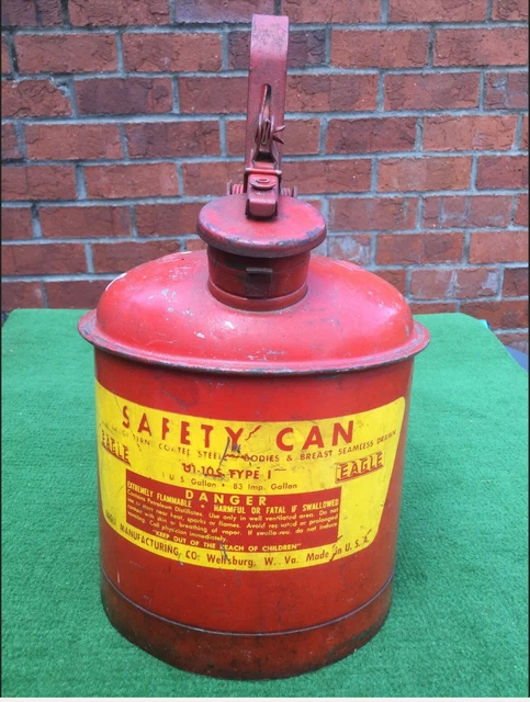 VINTAGE EAGLE U1-10S Type USA 1 Gallon 24 Gauge Coated Steel Safety Gas ...