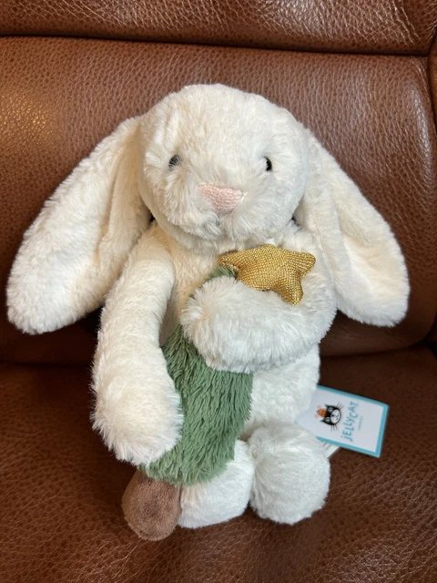 JELLYCAT AMUSEABLE SMALL Bashful Bunny With Christmas Tree BNWT £35.00 - PicClick UK