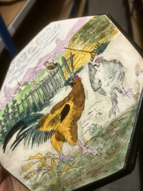 DESSOUS DE PLAT Ancien Faïence à Identifier Vaisselle Coq EUR 38,00 ...